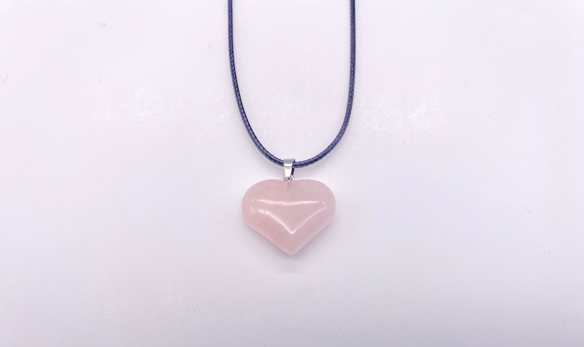 Rose Quartz Necklace – Heart – A Time for Karma