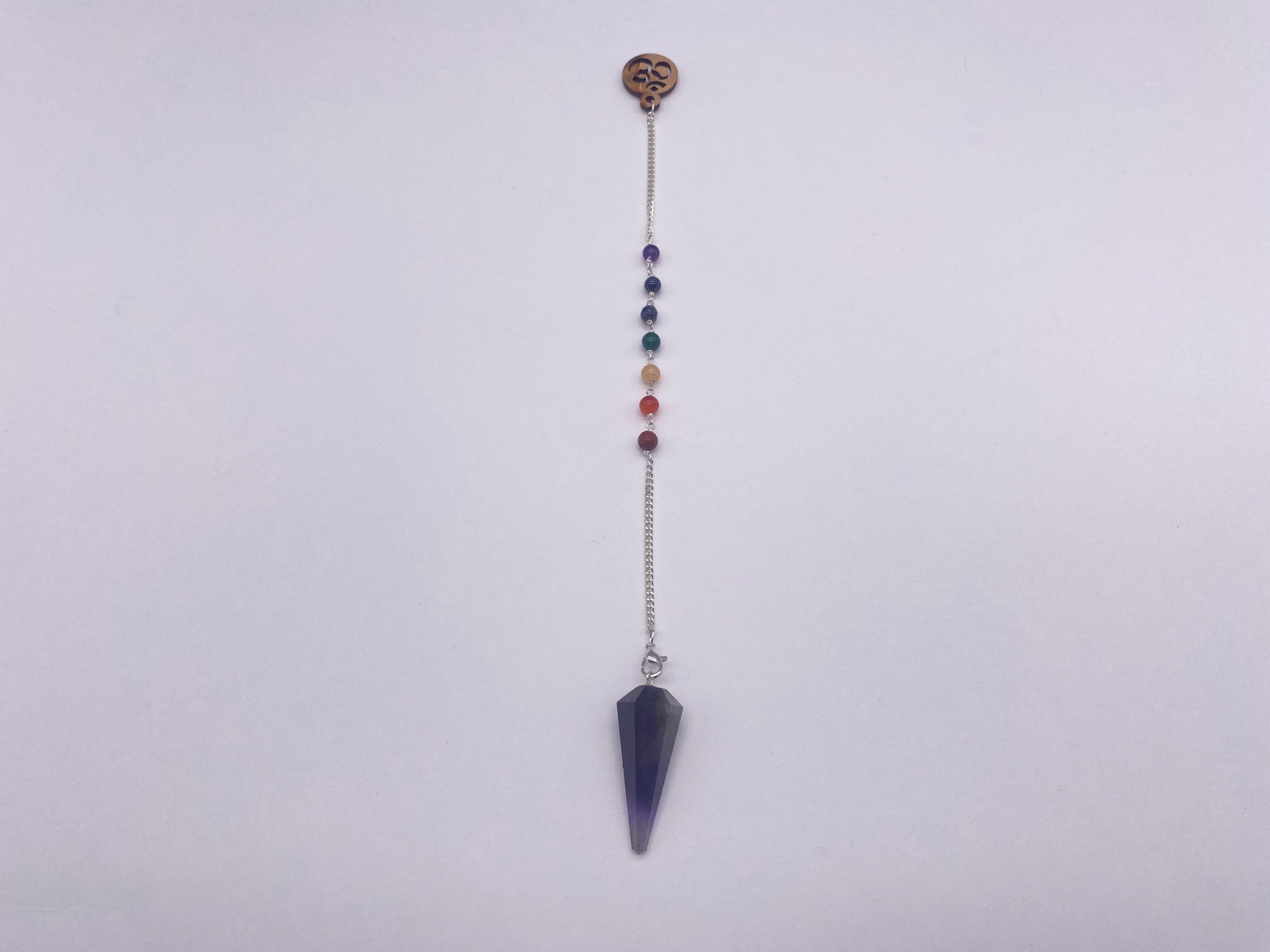 Pendulum – Amethyst with Chakra Beads – A Time for Karma