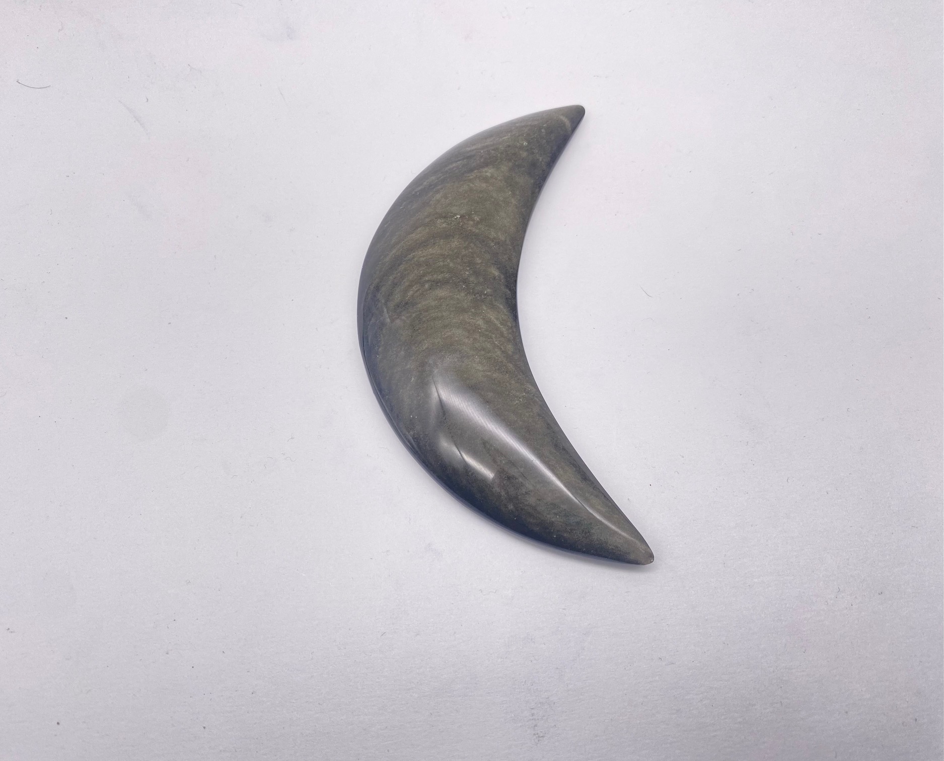 Crescent Moon [Large] – Gold Sheen Obsidian – A Time for Karma