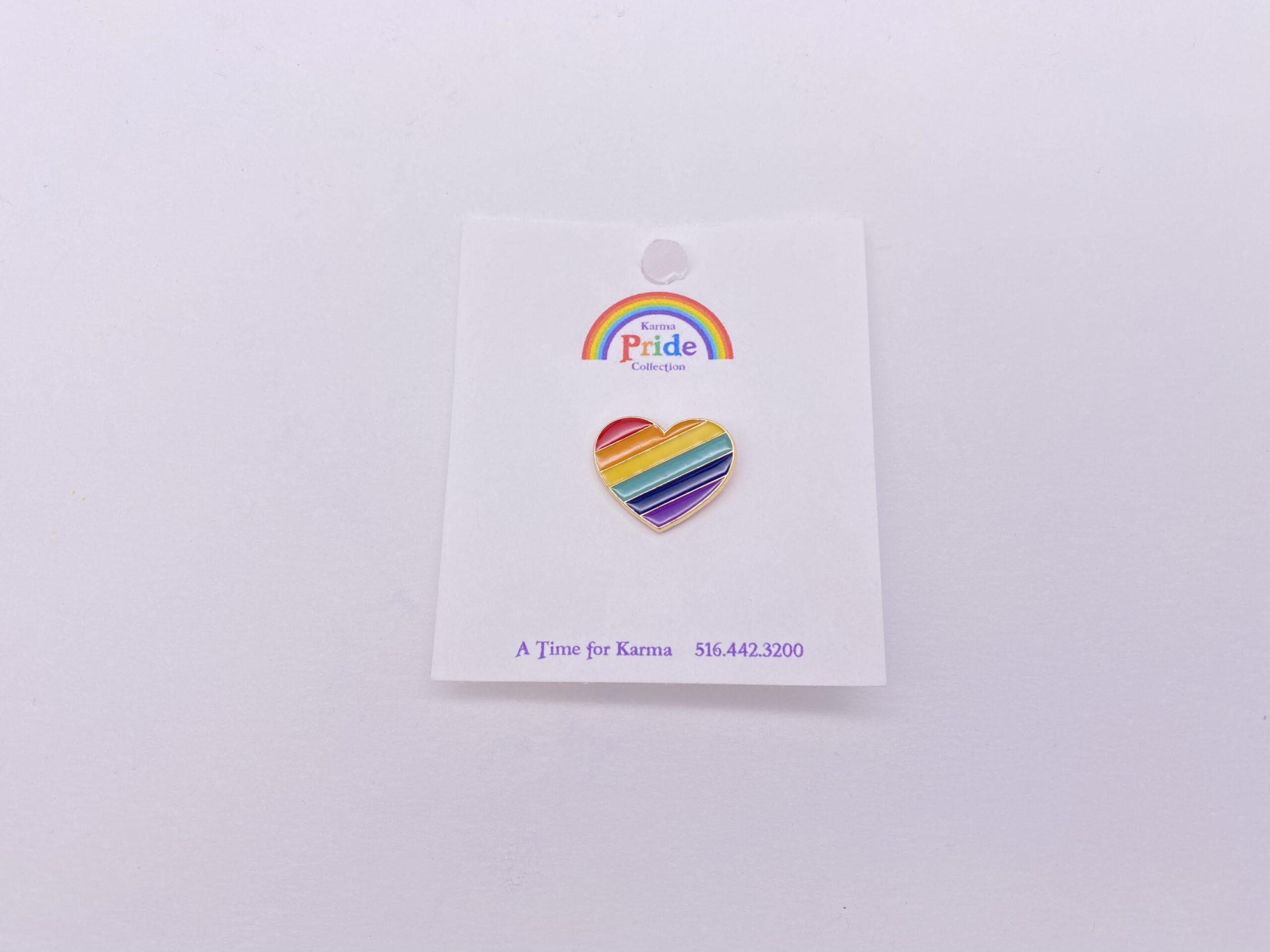 Pride Pin – Rainbow Heart – A Time for Karma