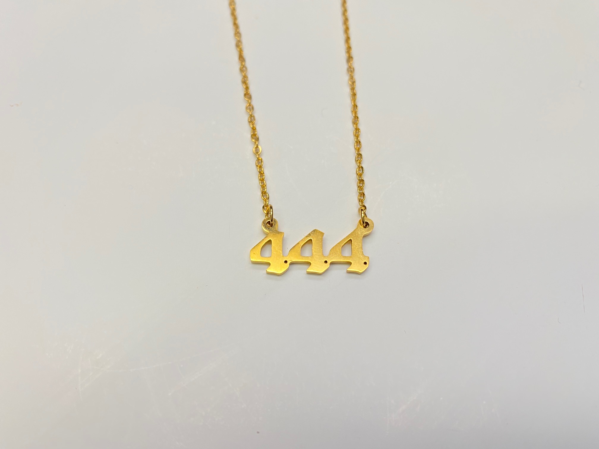 444 – Gold Angel Number Necklace – A Time for Karma